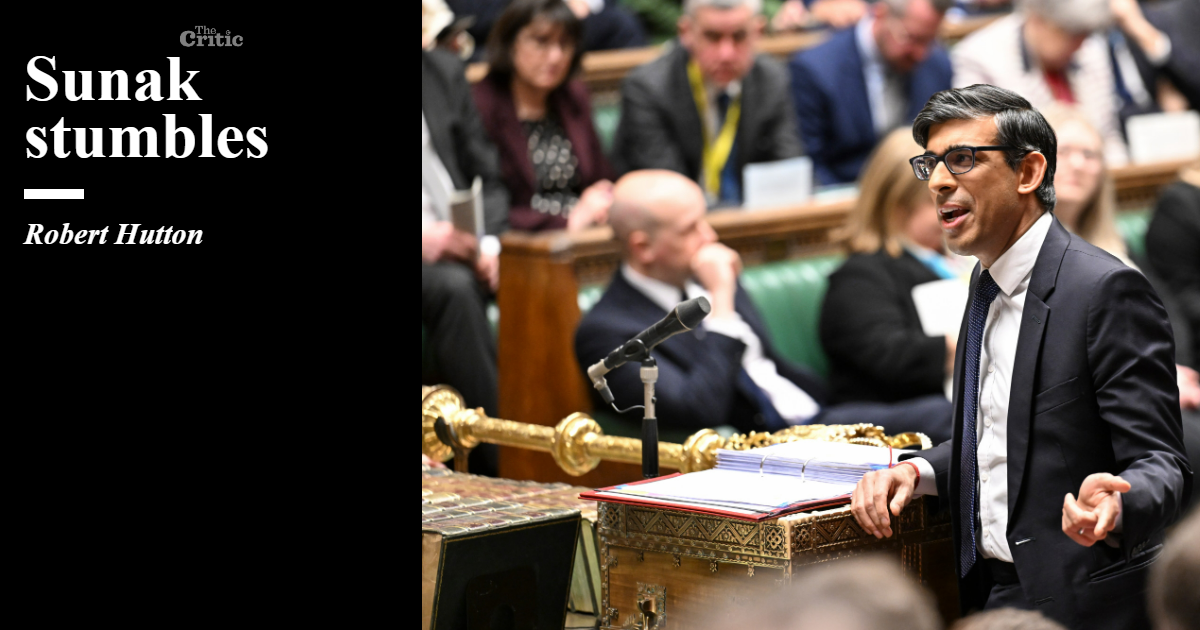 Sunak stumbles | Robert Hutton | The Critic Magazine