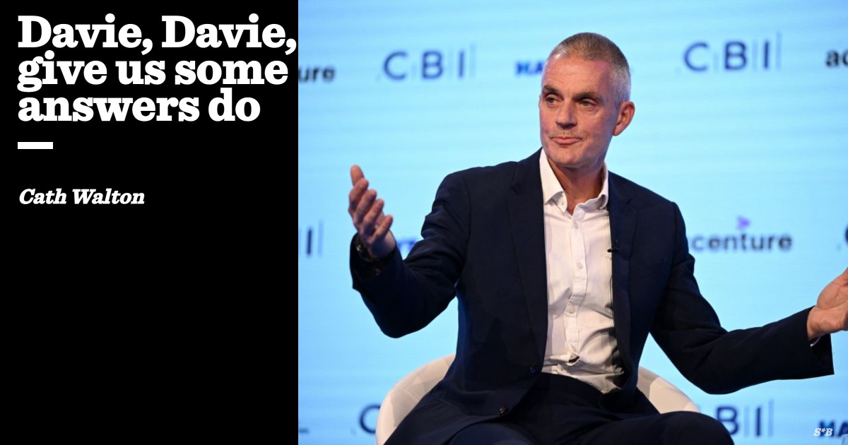 Davie, Davie, give us some answers do | Cath Walton | The Critic Magazine