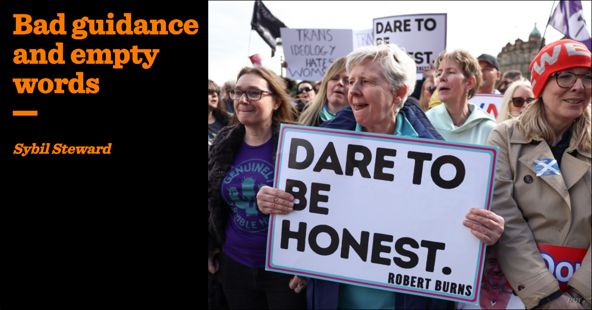 Bad guidance and empty words | Sybil Steward | The Critic Magazine